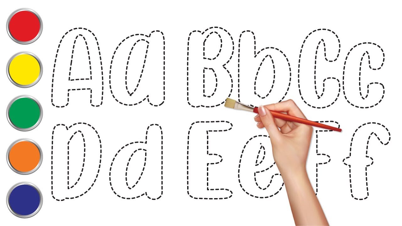 Let's Learn to Draw and Paint ABCD for Kids // Easy Step by Step ...