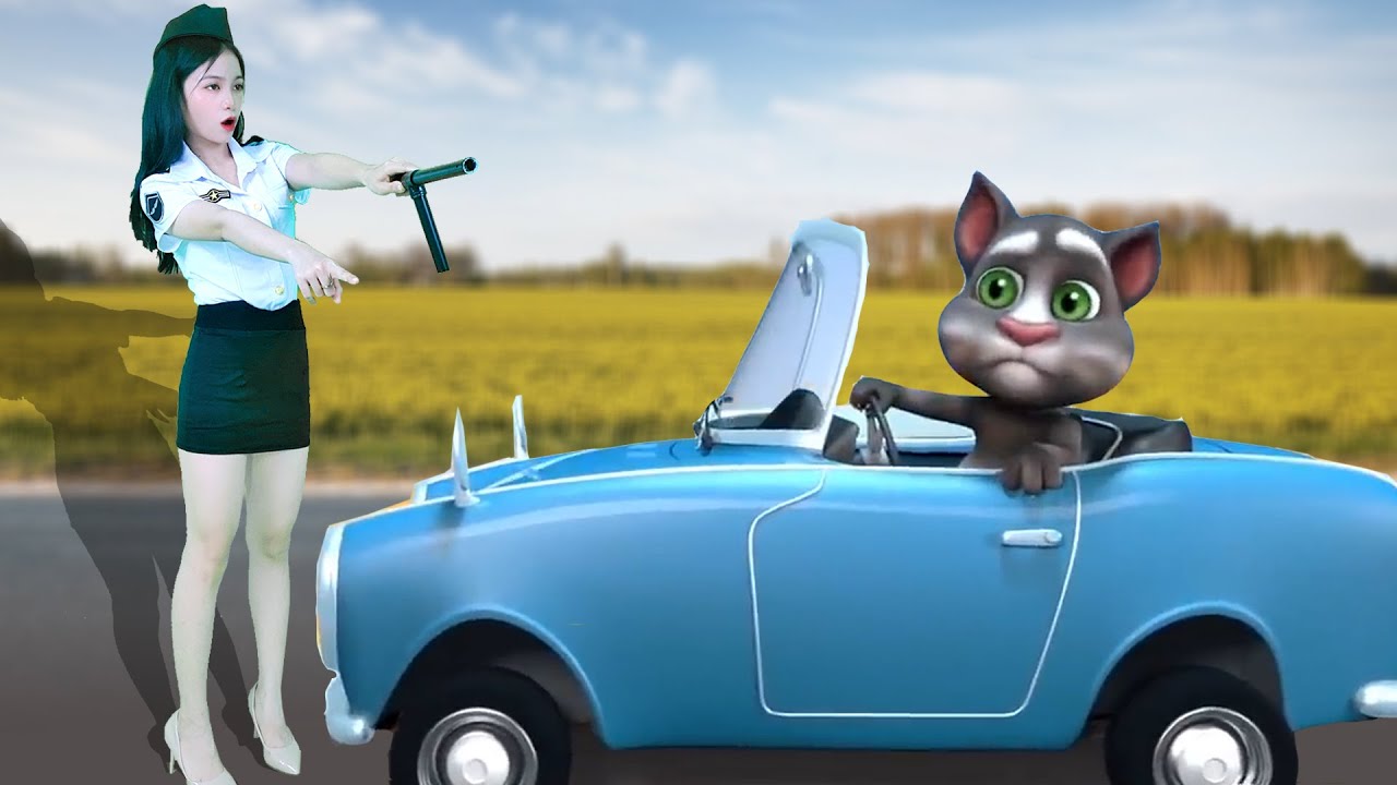 When Tom Cat Drives And Is Caught By Police Angela - My Talking Tom In ...