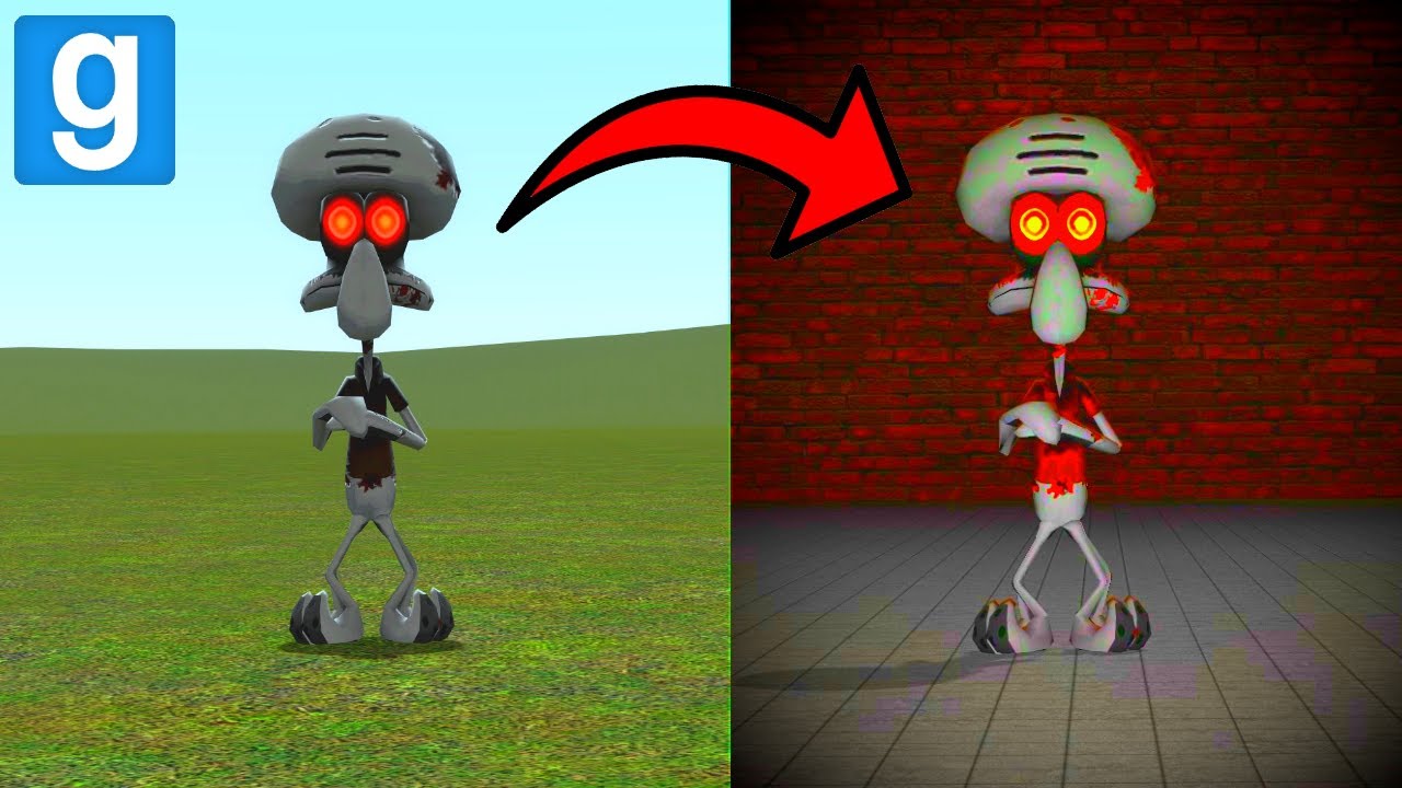 TERRIFYING RED MIST SQUIDWARD NPC- Garry's mod Sandbox - YouTube