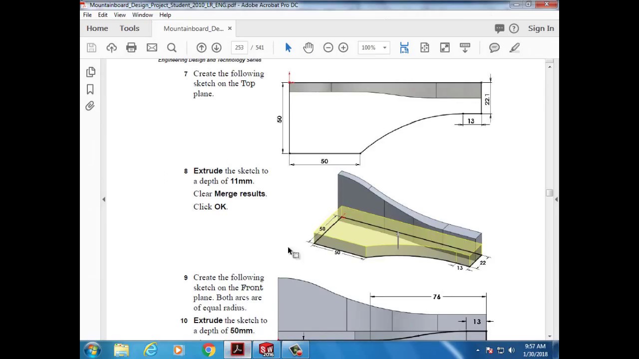 SolidWorks Mountainboard Lesson 6: The Axle - YouTube