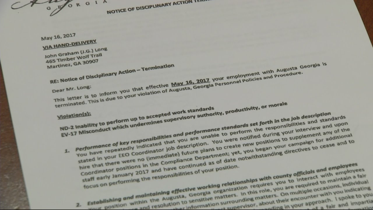 Termination letter outlines reasons for EEO Officer firing - YouTube