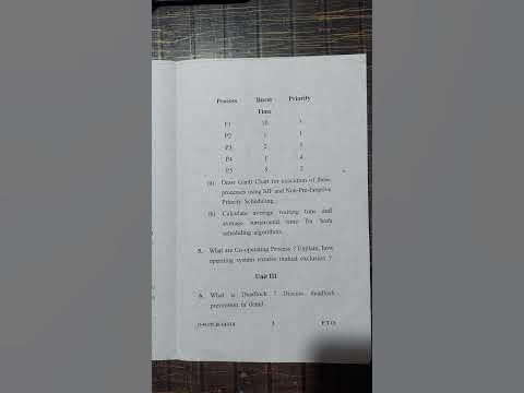 OPERATING System BCA 2nd sem question paper. - YouTube
