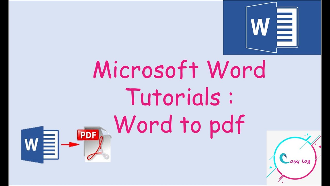 MICROSOFT WORD Step By Step TUTORIALS 2: transform word file to pdf ...