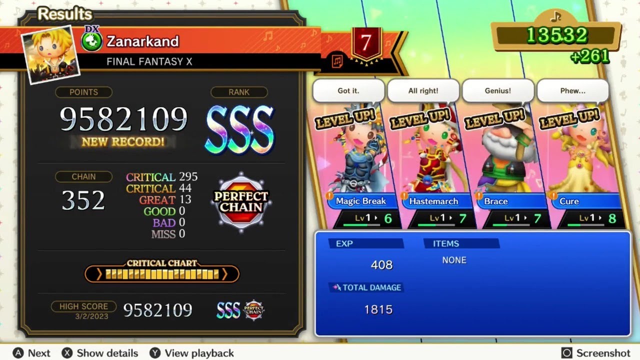 Zanarkand (Ultimate Score) Perfect Chain | Theatrhythm FF Final Bar ...