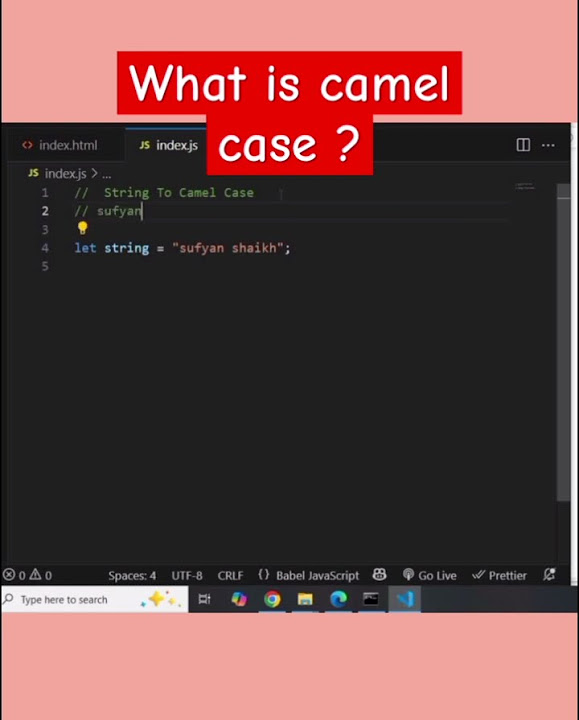 what is camel case convention in javascript | camelcase convention #shorts #coding #javascript # ...