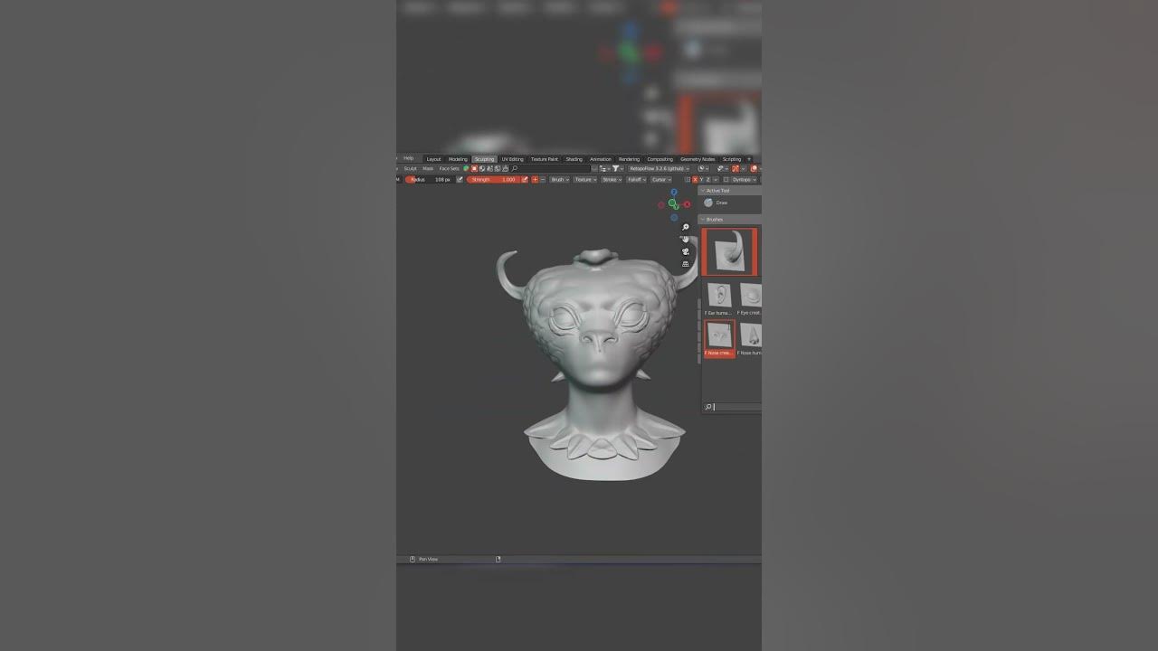Vector Displacement Maps in Blender 3.5! 9 minute Sculpting time-lapse ...