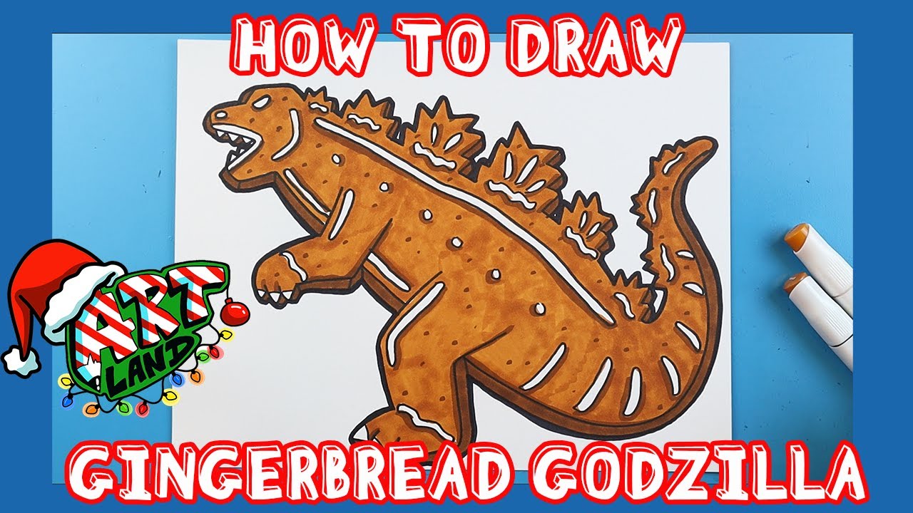 How to Draw GINGERBREAD GODZILLA!! - YouTube
