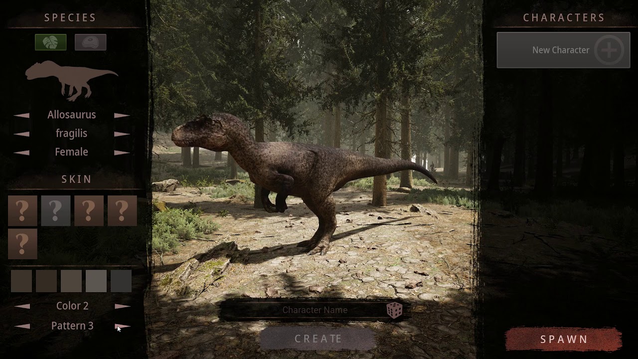 Path of Titans - Character Creation Screen (WIP) - YouTube