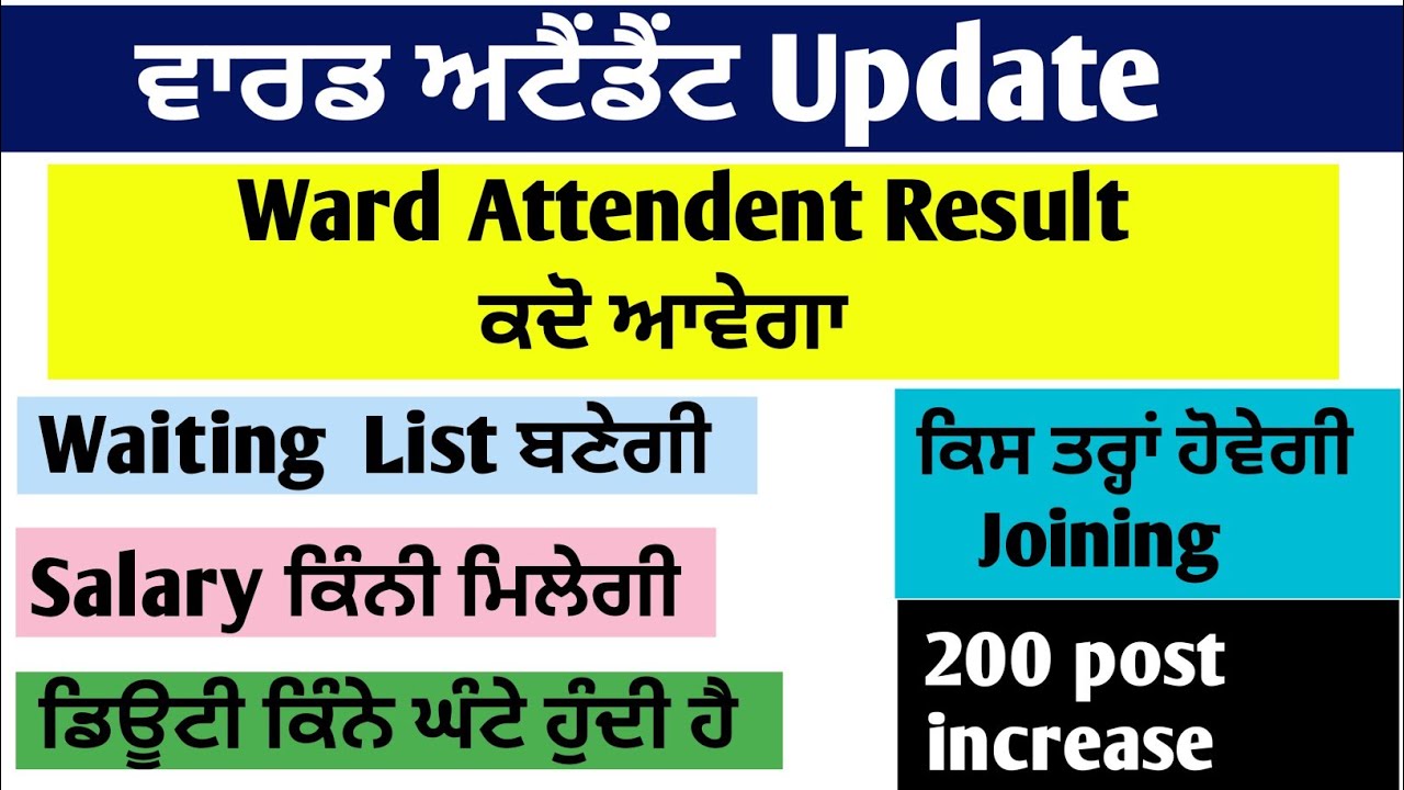 Ward attendent Final Result | Ward Attendant | Ward Attendant final ...