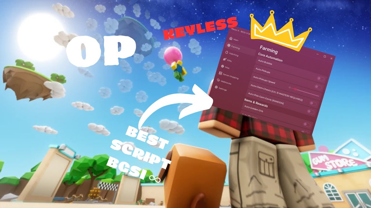 [FREE] The best BGSI script (Auto pickups, Auto rift, Server hoop ...