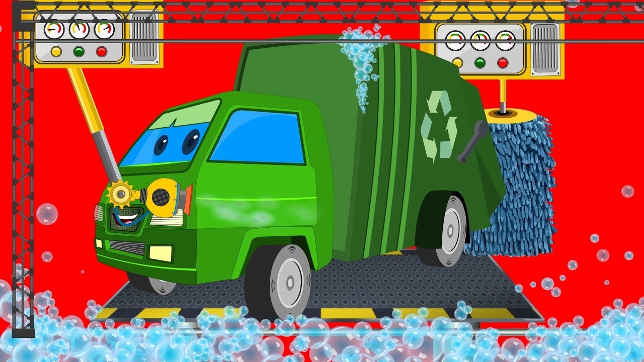 garbage truck kids car wash street vehicles for children /w - YouTube