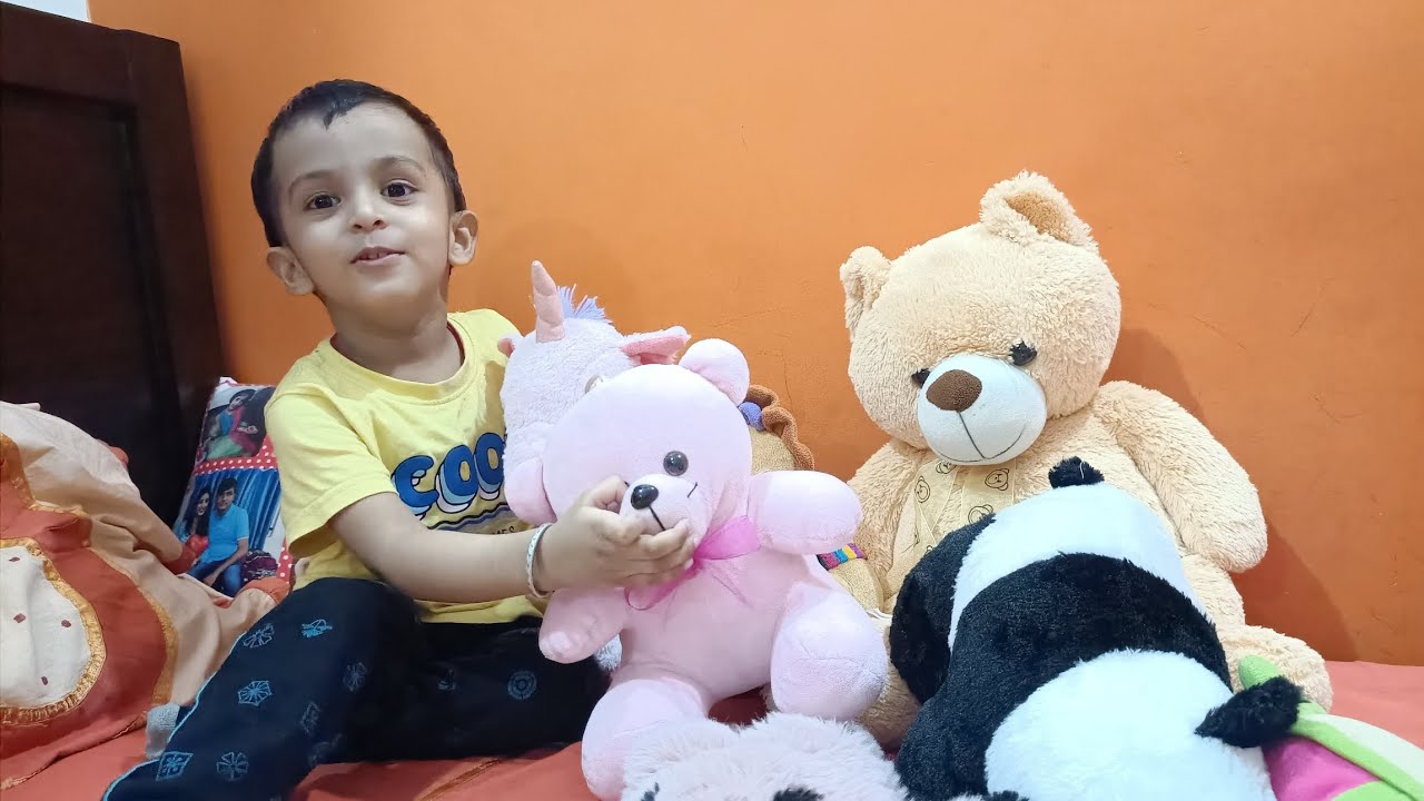 Mokshit plays with Teddy bear |Videos for Kids |Teddy bear Teddy bear ...