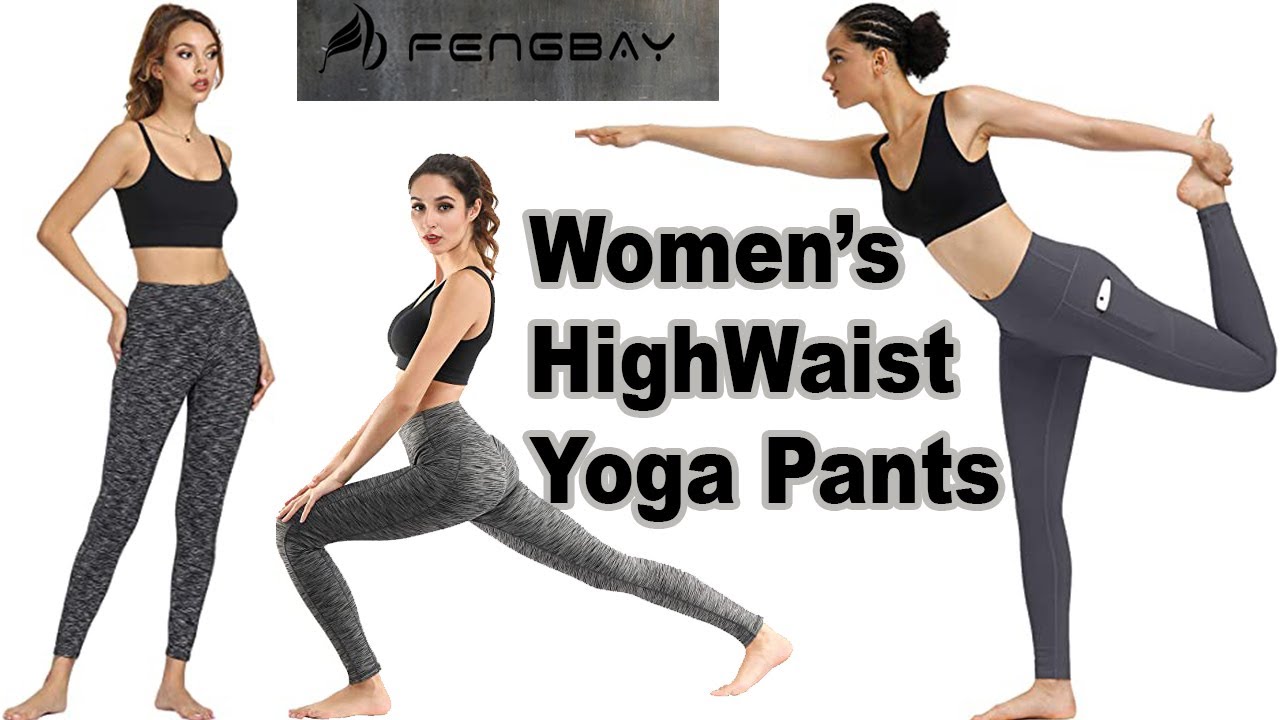 Tummy Control Yoga Pants with Pocket: Workout Running 4 Way Stretch ...