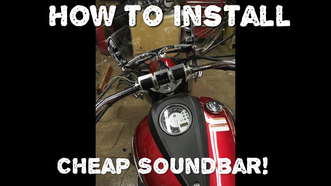 How to install a motorcycle stereo soundbar Vstar - YouTube