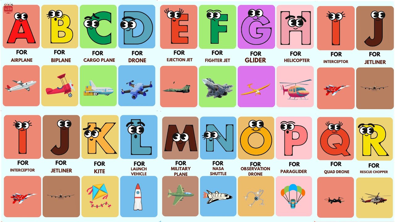 ABC Flying Vehicles Song for Kids | ABC Airplanes & Aircraft | Fun ...