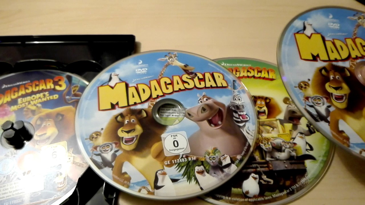 Madagascar 1-3 Collection DVD Unboxing - YouTube