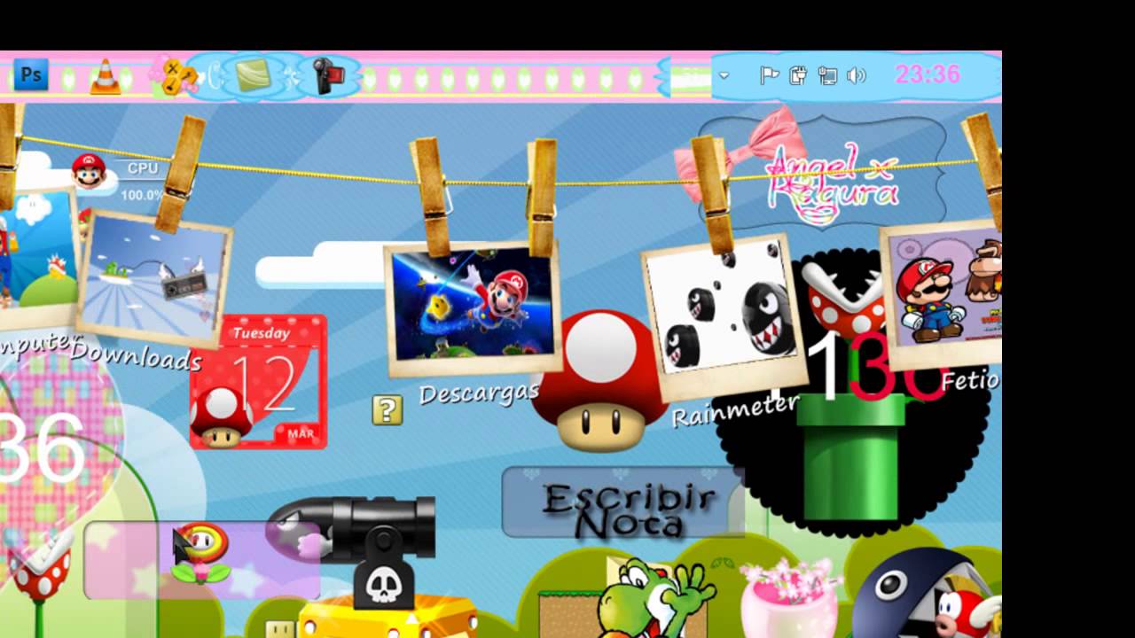 Skin Mario Bros para Rainmeter (relojes, calendarios, decorativos ...