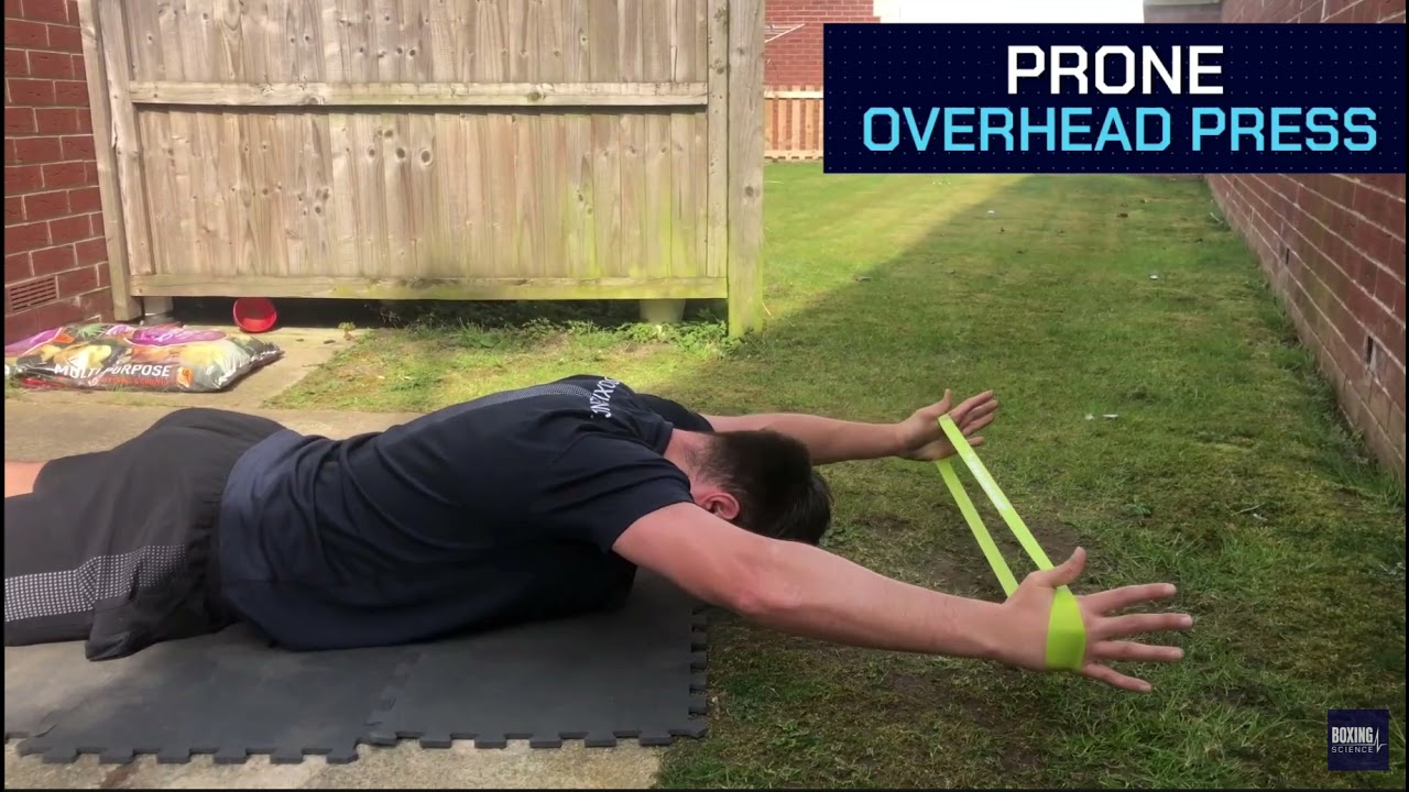 Mini Band Prone Overhead Press - YouTube