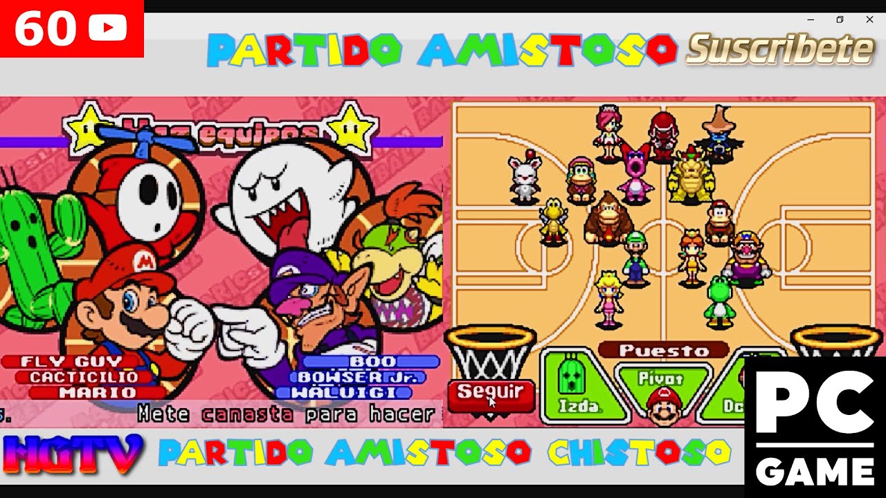 Mario Slam Basketball l (NDS) l Amistoso l Equipo Mario Vs. Equipo ...