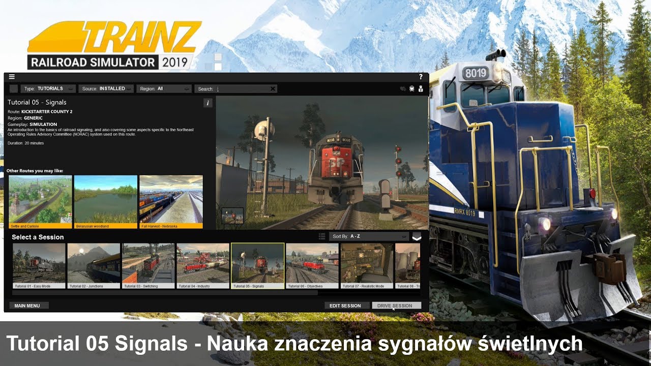 Trainz Railroad Simulator 2019 tutorial cz.5 Nauka znaczenia sygnałów świetlnych - YouTube
