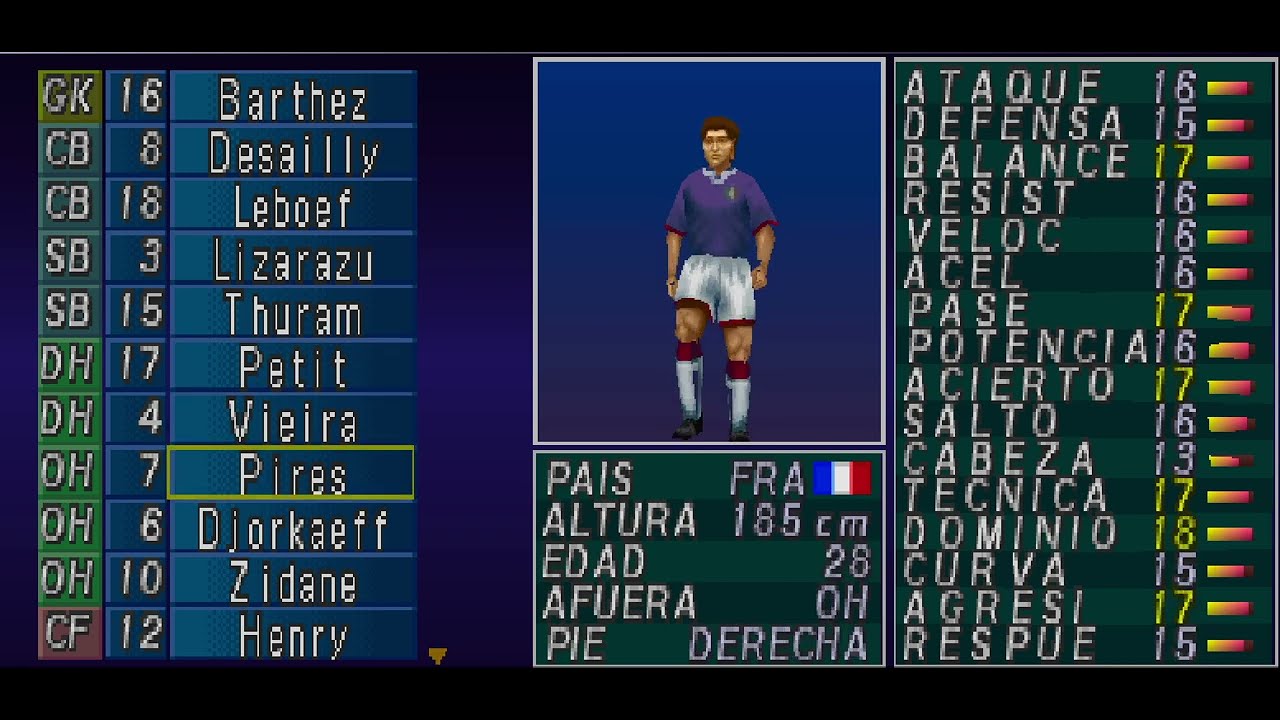 France Squad - Winning Eleven 2002 - YouTube