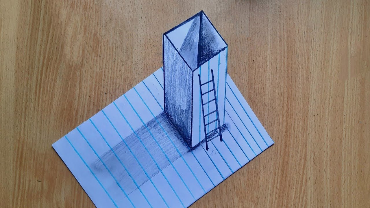easy 3d drawing on paper for beginner - YouTube