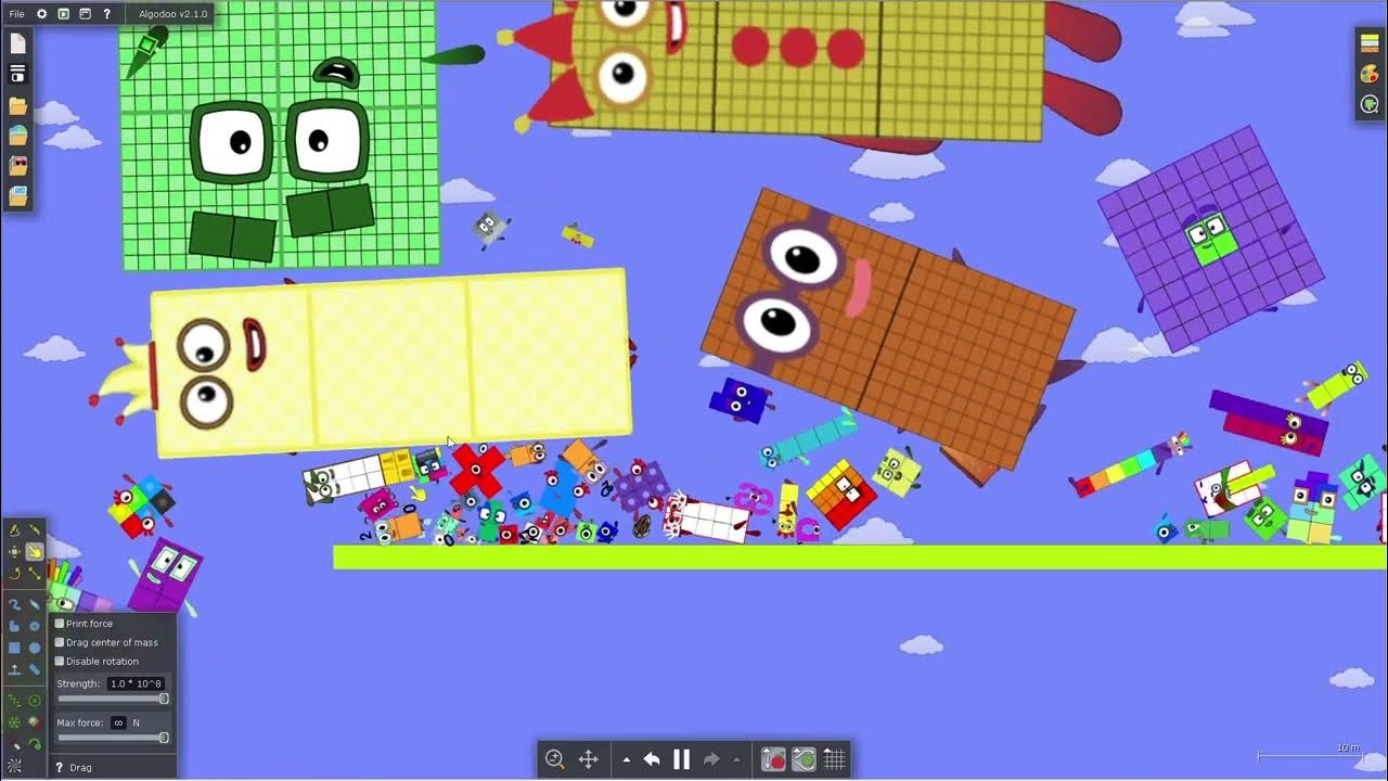 Algodoo Numberblocks battle with newer numberblocks - YouTube