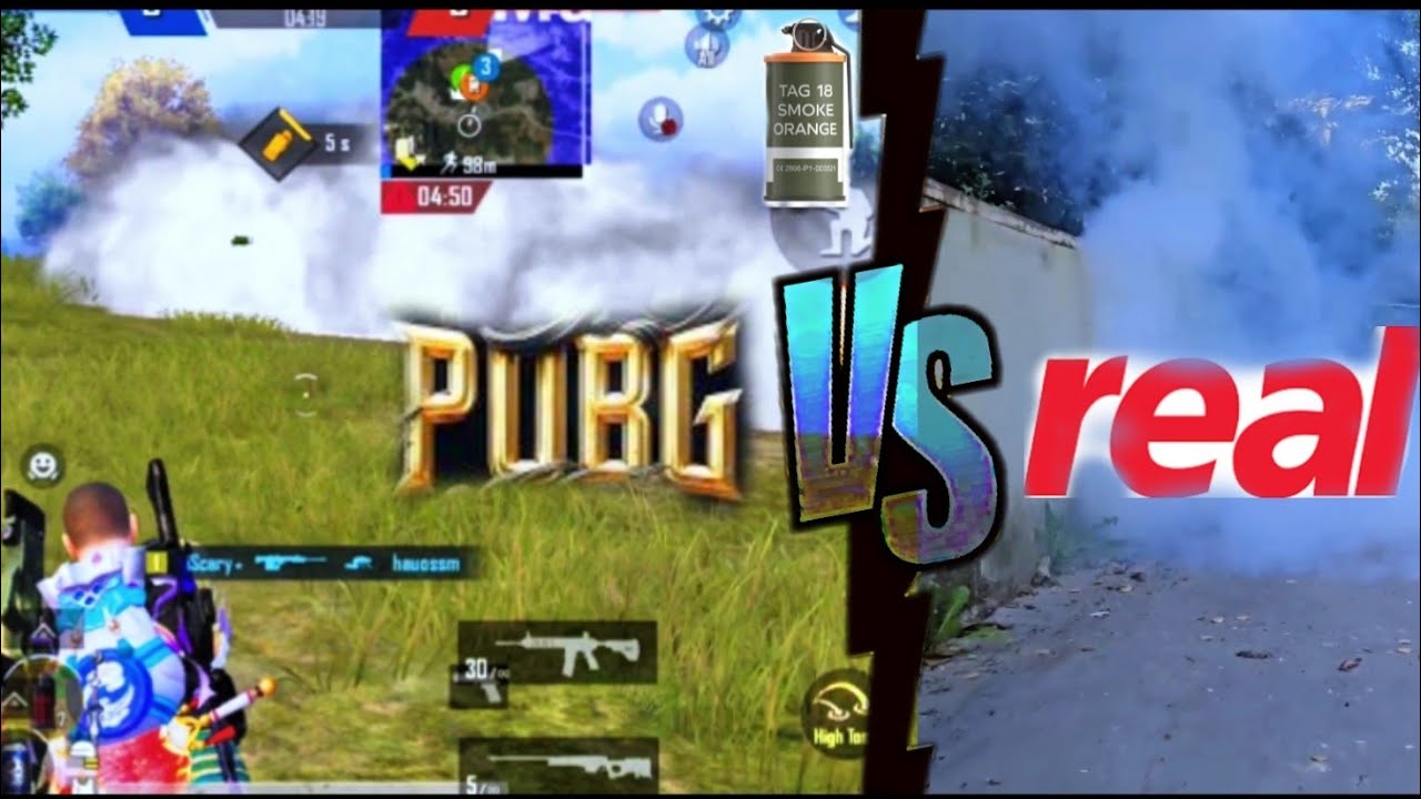 Real vs pubg smoke grenade compression - YouTube