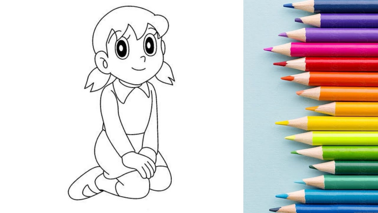 Mewarnai Shizuka Nobita 🌈🎨🖌️ | Coloring page Shizuka - YouTube