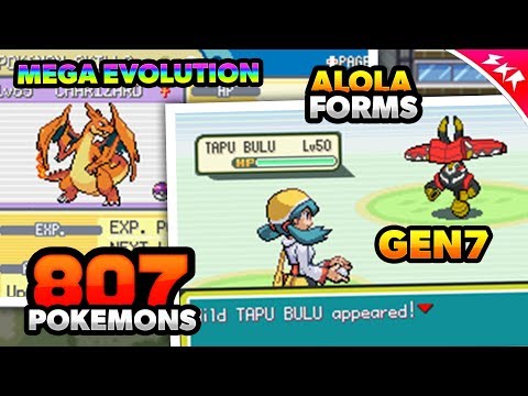 Pokemon GBA Rom Hack With Mega Evolution, GEN7, 807 Pokemons, Alola Forms & More (2017)