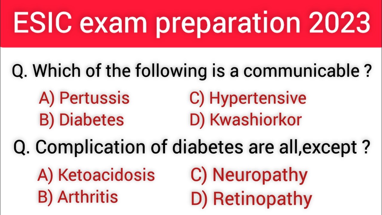 ESIC previous questions paper for staff nurse||Most important questions ...