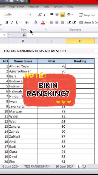 Bikin Rangking di EXCEL! #excel #excelformula #exceltips #excelfunction #tutorial #fyp #fypシ ...