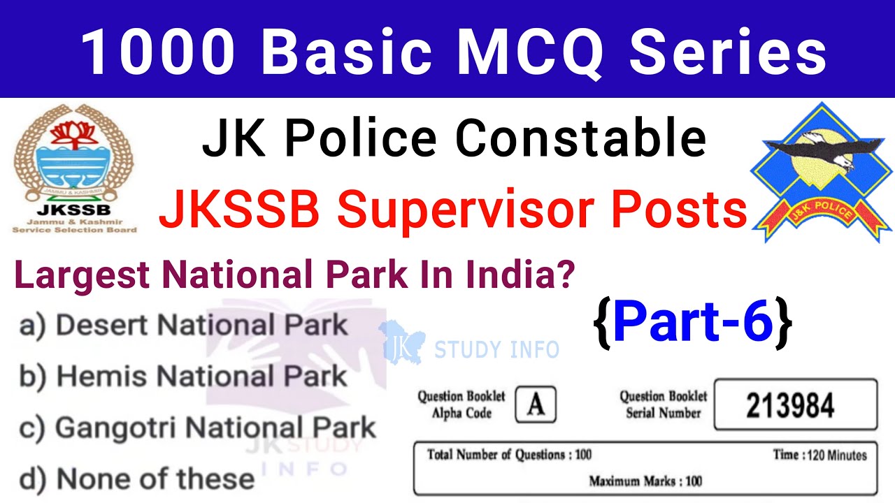 JK Police Constable Solved MCQS | JKSSB Constable & Supervisor ...