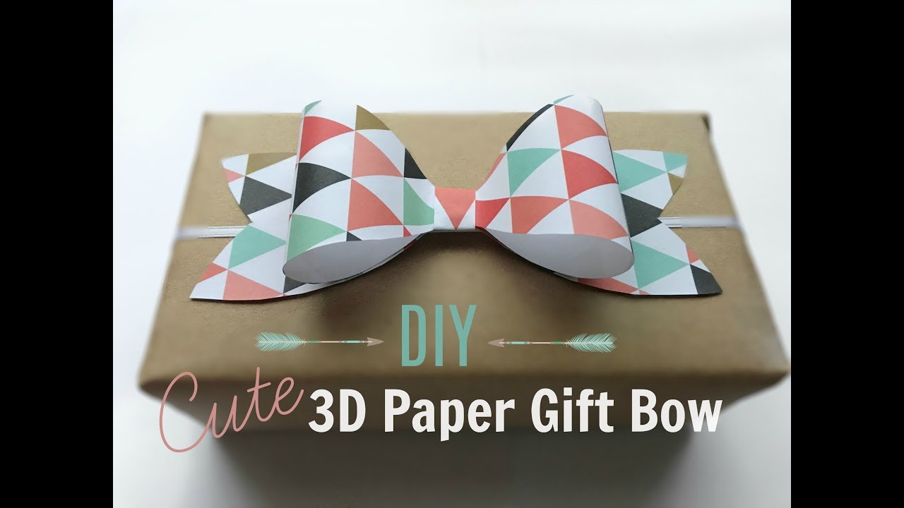 How to make a 3D Paper Gift Bow - easy! | kzvDIY - YouTube