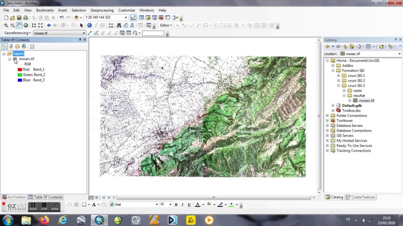 Cours SIG 3: Mosaic raster (deux cartes) - YouTube