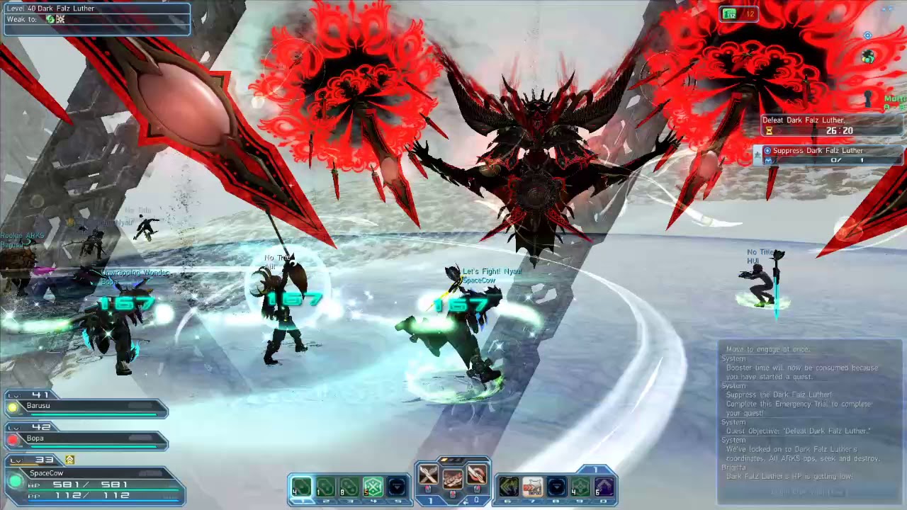 [PSO2] First awesome fight with Dark Falz Luther - YouTube