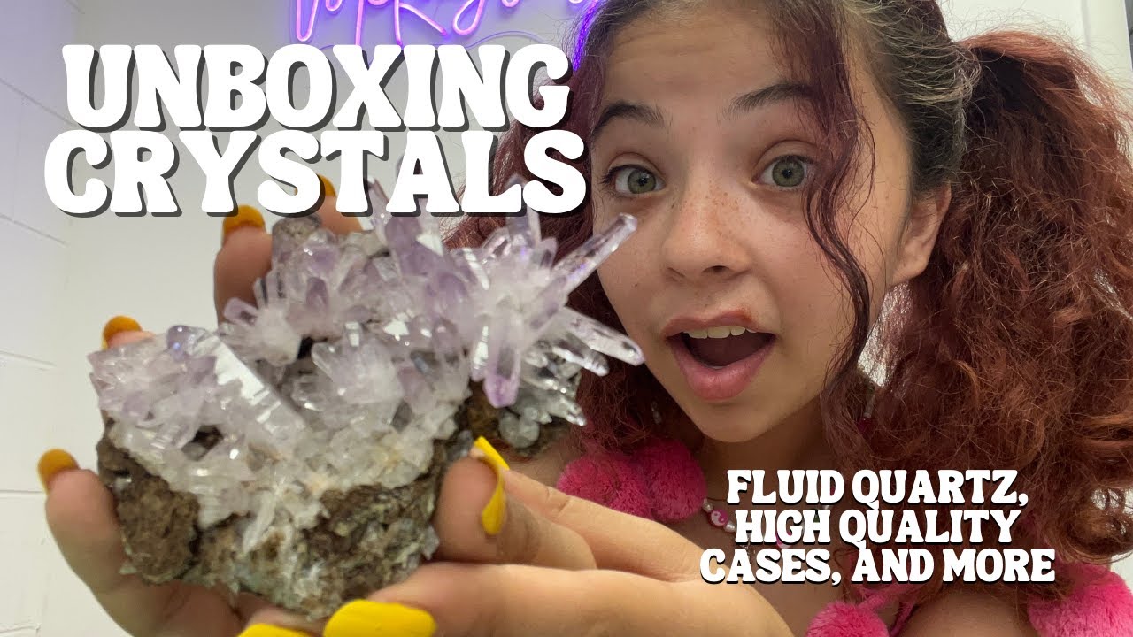 UNBOXING AMETHYST FLUID QUARTZ (ENHYDROS) ♡ - YouTube
