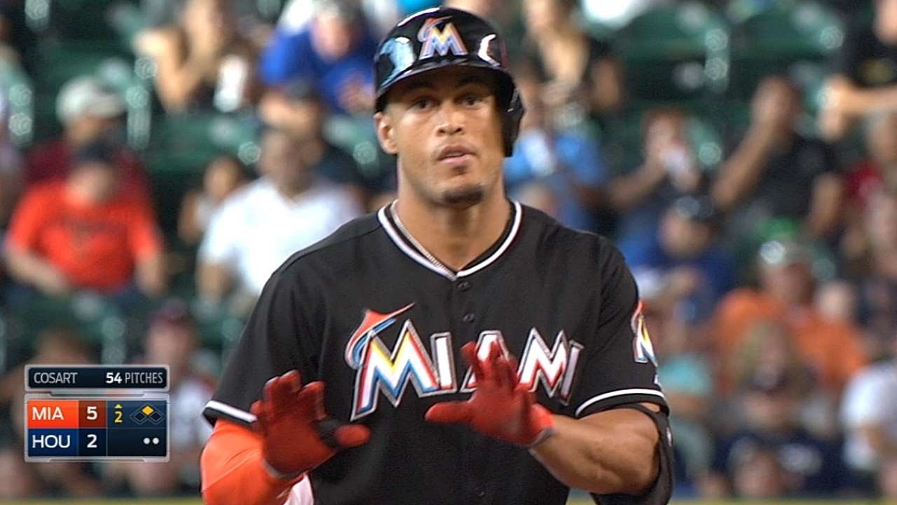 MIA@HOU: Stanton empuja tres carreras con doble - YouTube