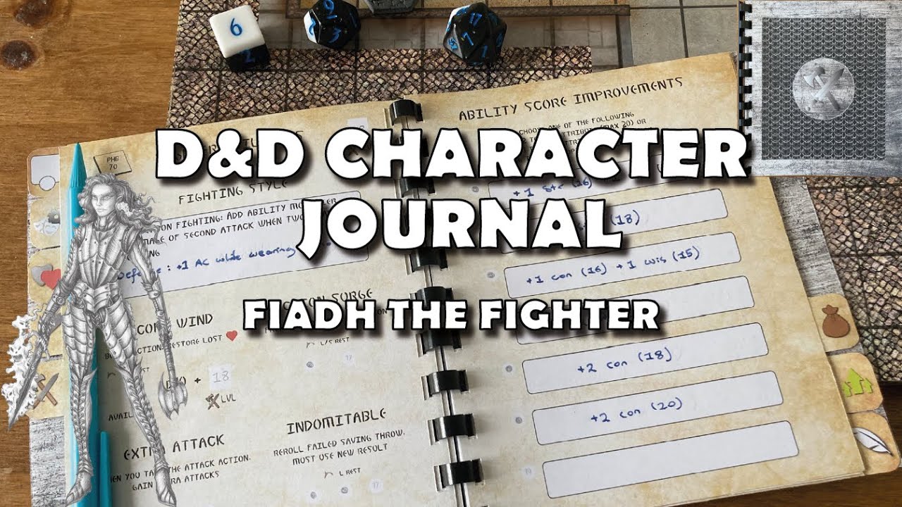 Let's tour my D&D character journal | Fíadh The Fighter - YouTube