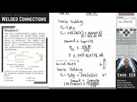 Solved Problems in Steel Design - Welded Connections Part 007 - YouTube