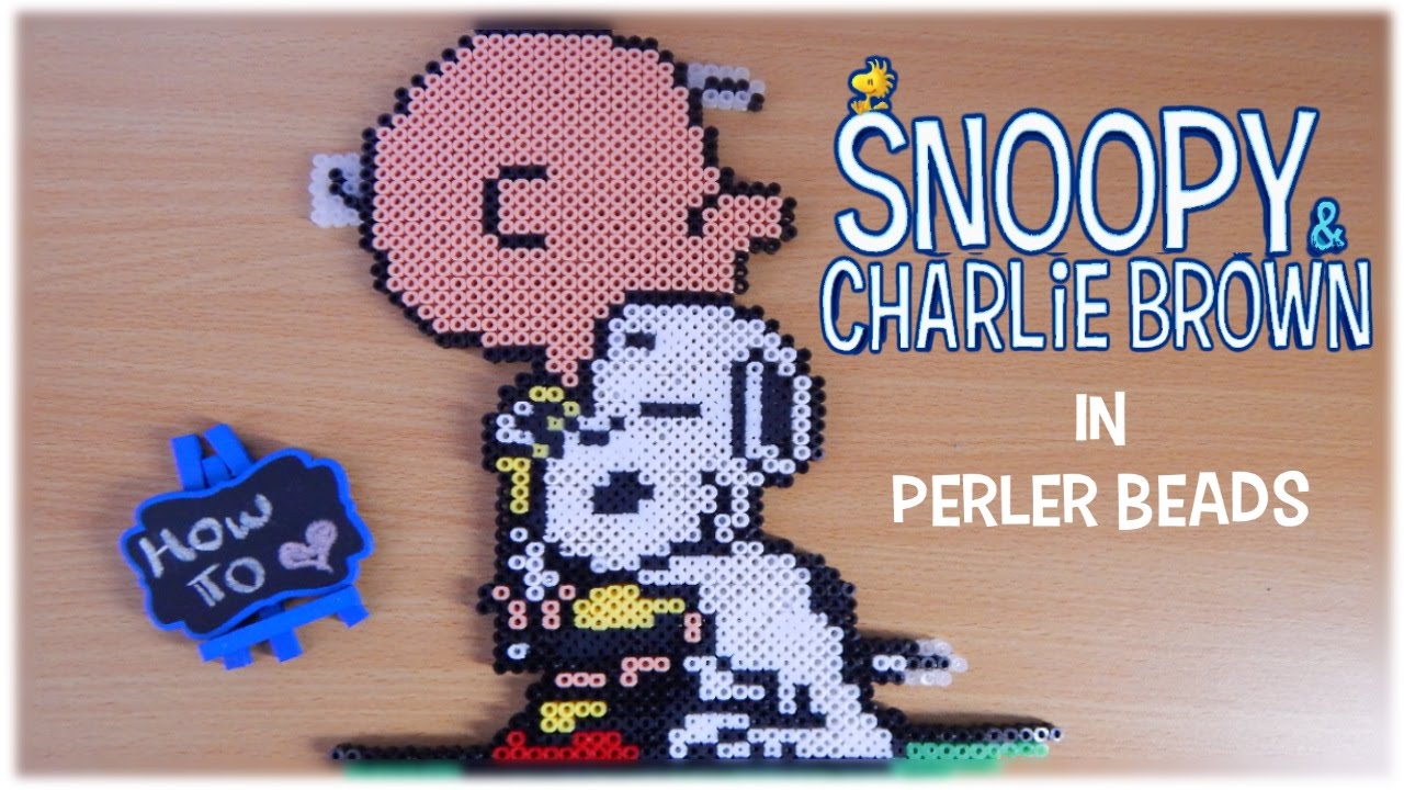 Perler Bead Snoopy & Charlie Brown (Peanuts) - YouTube