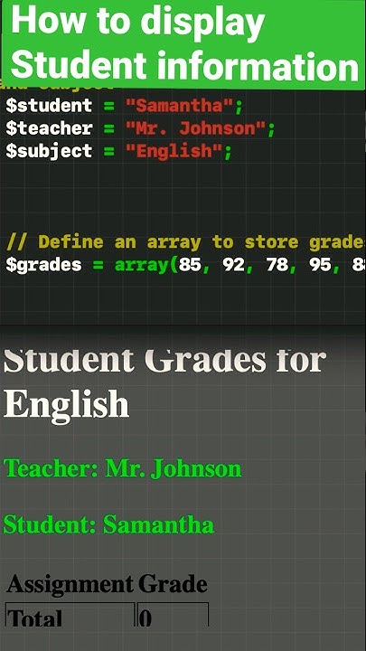 Programming for Teachers | How to display Student information - YouTube