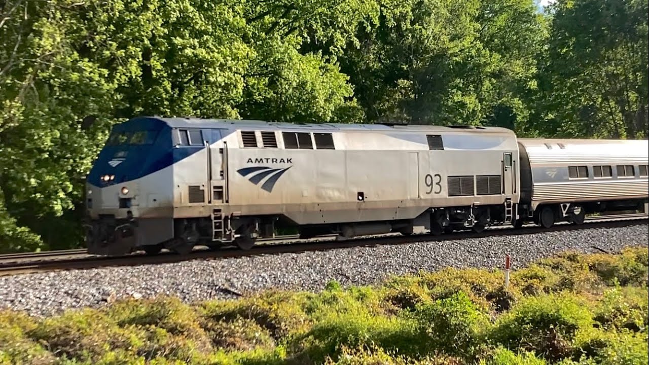 Amtrak 50 w/ Extra Viewliner & Amfleet II Coach - YouTube
