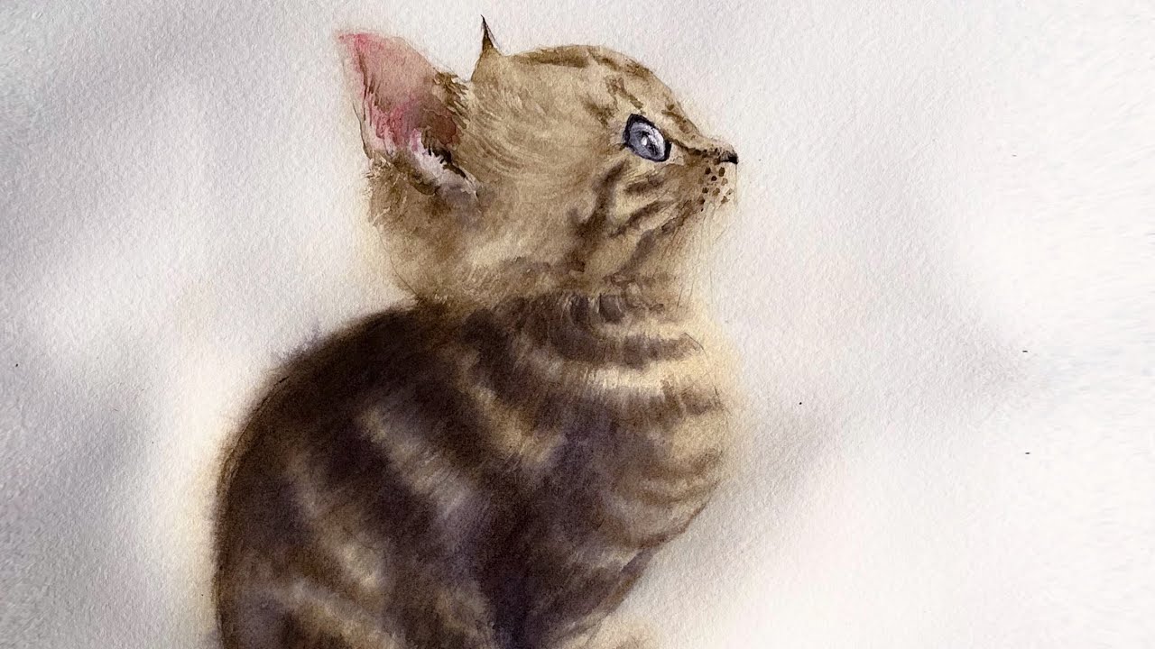 A Sweet Little Cat Painting Tutorial| Step by Step Demonstration - YouTube