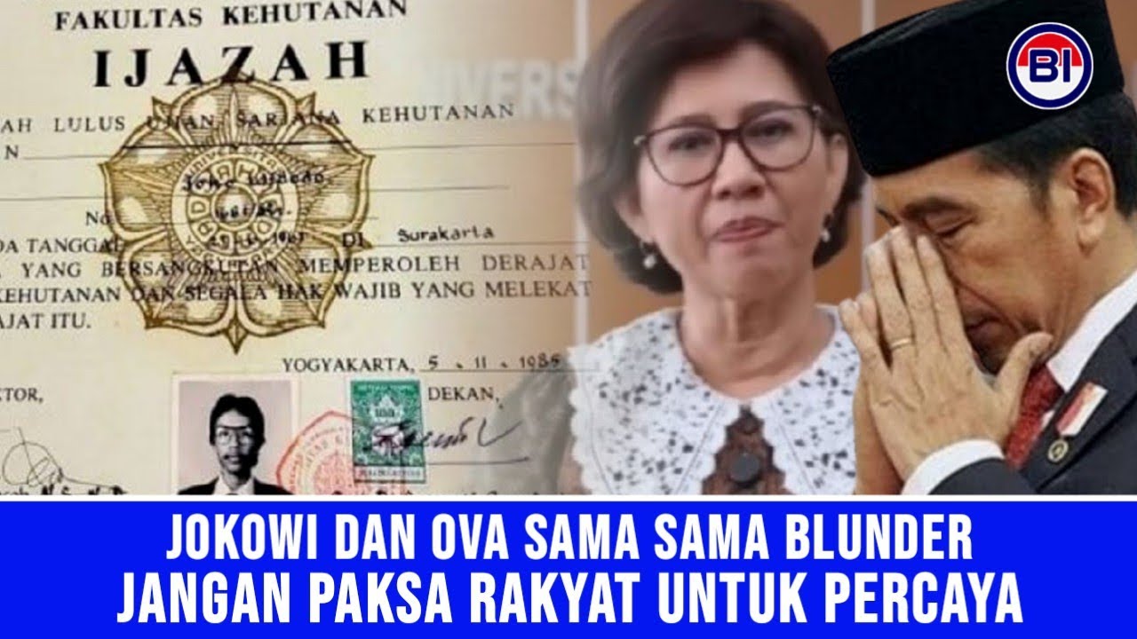 JOKOWI DAN REKTOR OVA EMILIA SAMA SAMA BLUNDER, JANGAN PAKSA RAKYAT ...