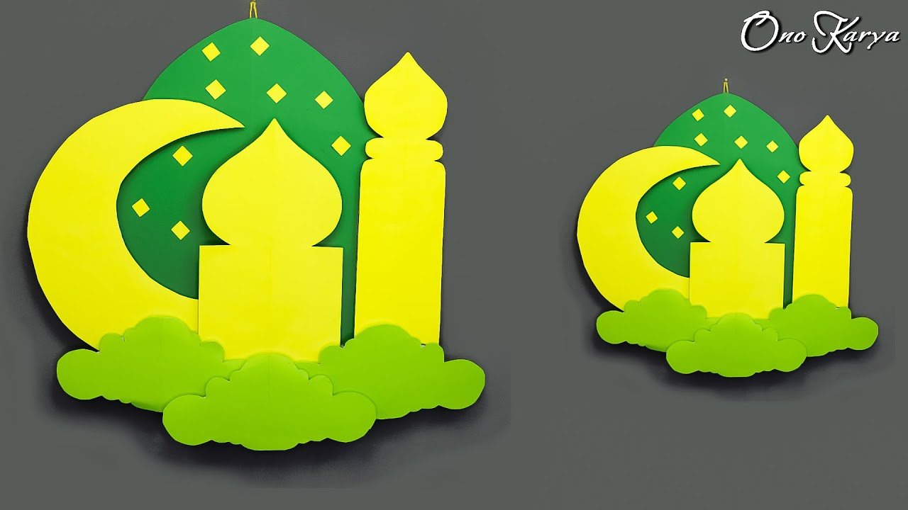 ide kreatif membuat hiasan ramadhan dari kardus bekas - YouTube