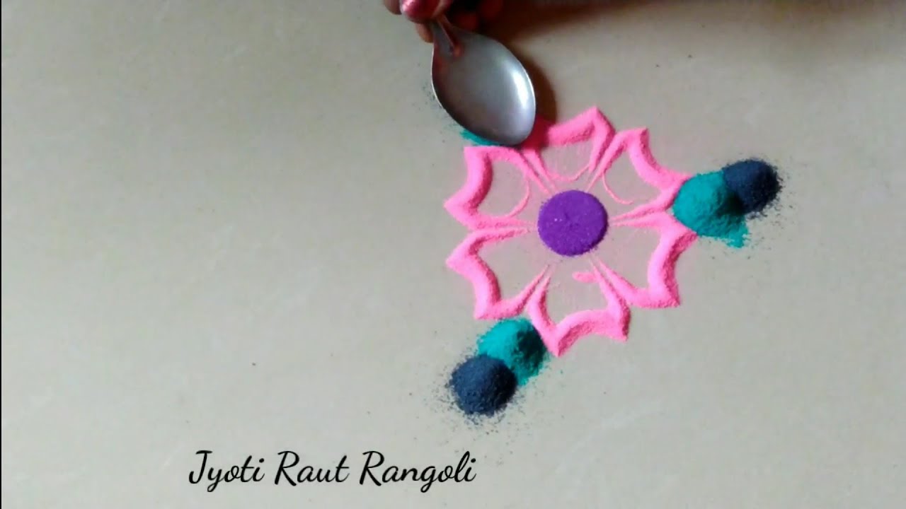 रोजके लिए Cute and quick beautiful rangoli design by Jyoti Raut Rangoli ...
