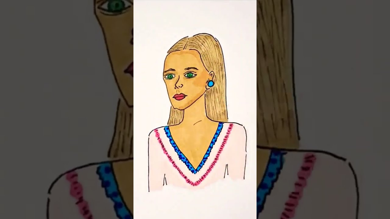 Draw with me :) ! How to draw a girl | Speed Drawing | Mixed Media # ...