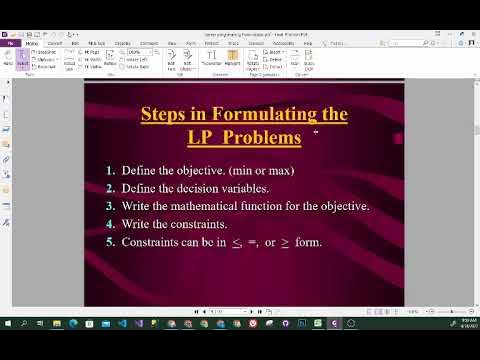 Linear programming Formulation - YouTube