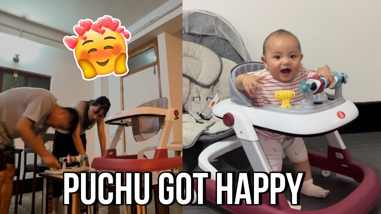 Unboxing baby walker || Puchu likes it so much 😍 - YouTube